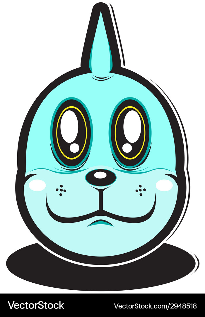 Cute blue water element cartoon monster Royalty Free Vector