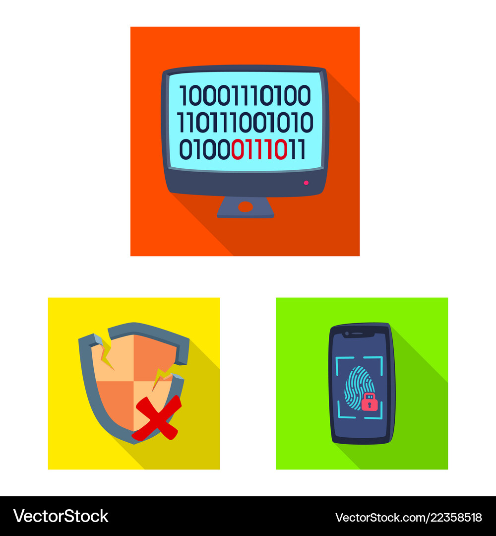 Design of virus and secure logo collection Vector Image