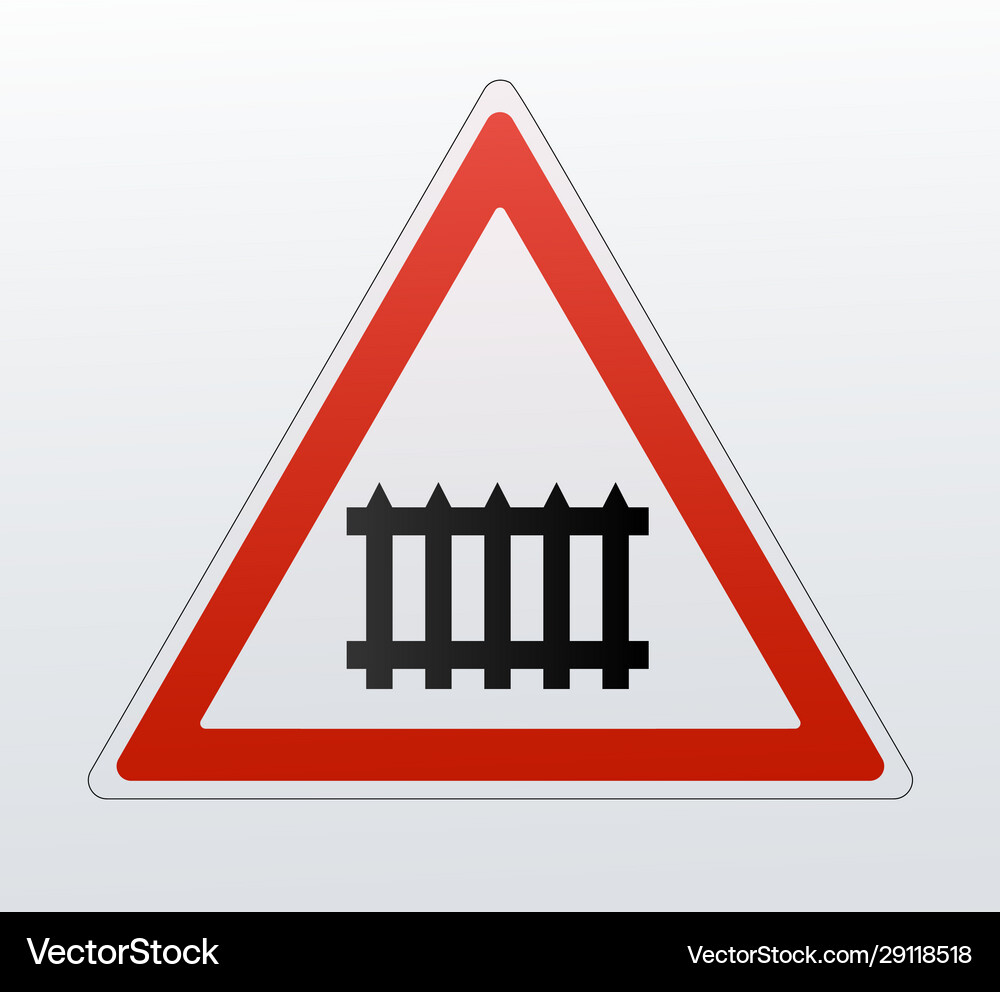 Detailed railway warning signs isolated Royalty Free Vector
