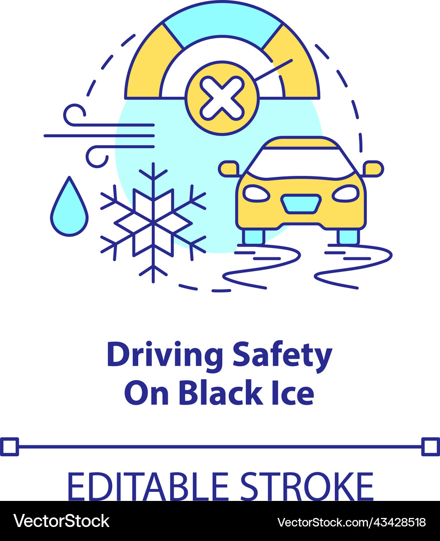 Driving safety on black ice concept icon Vector Image