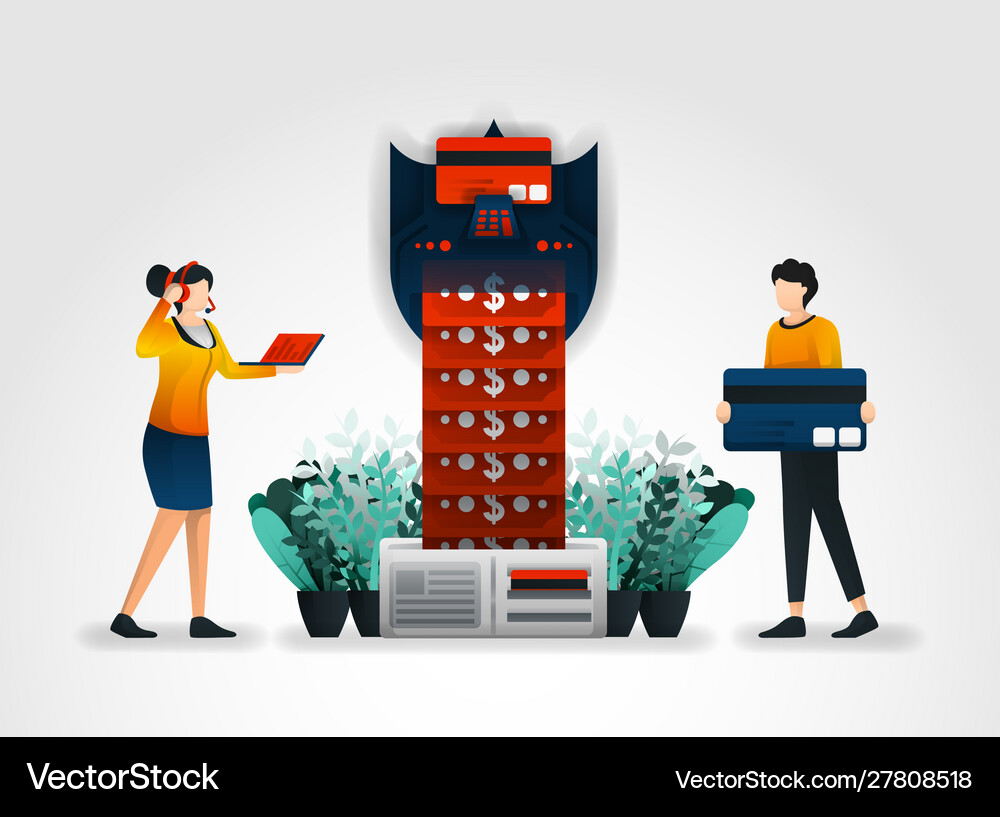 Flat cartoon character people withdraw their Vector Image