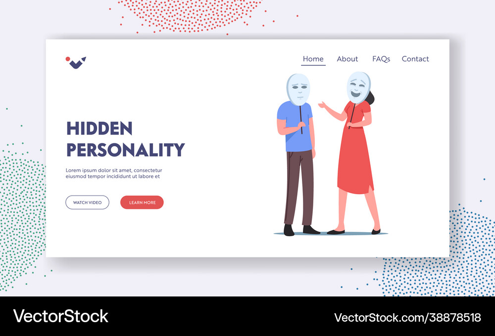 Hidden personality landing page template Vector Image
