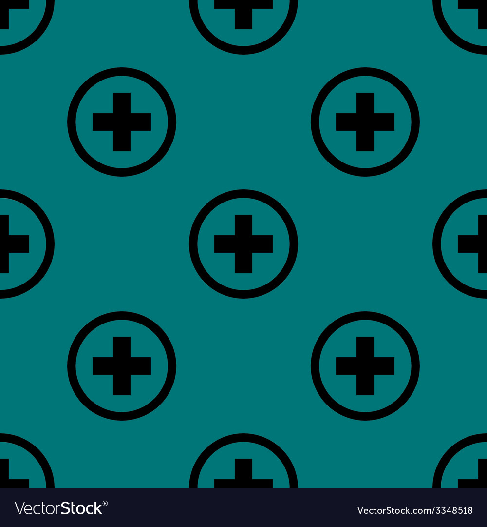 Plus web icon flat design seamless pattern Vector Image