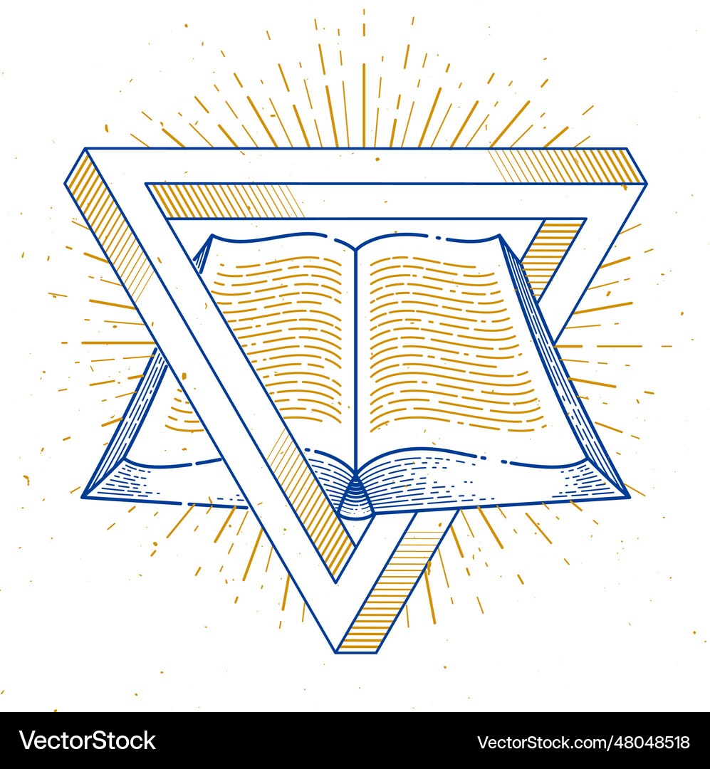 Secret knowledge vintage open book with sacred Vector Image