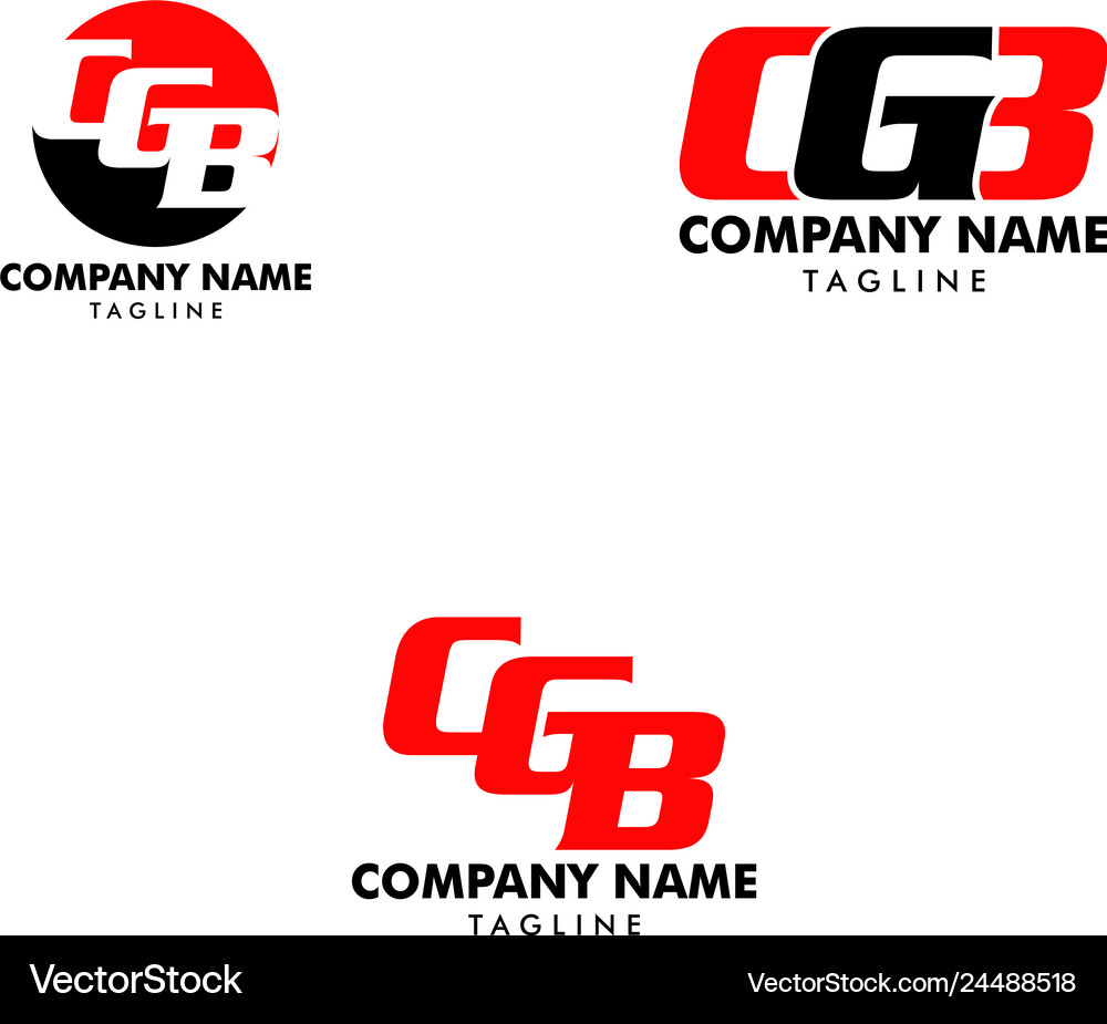 Set of initial letter cgb logo design Royalty Free Vector