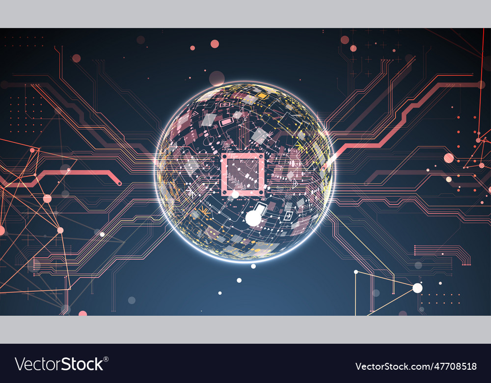 Sphere theme digital technology background Vector Image