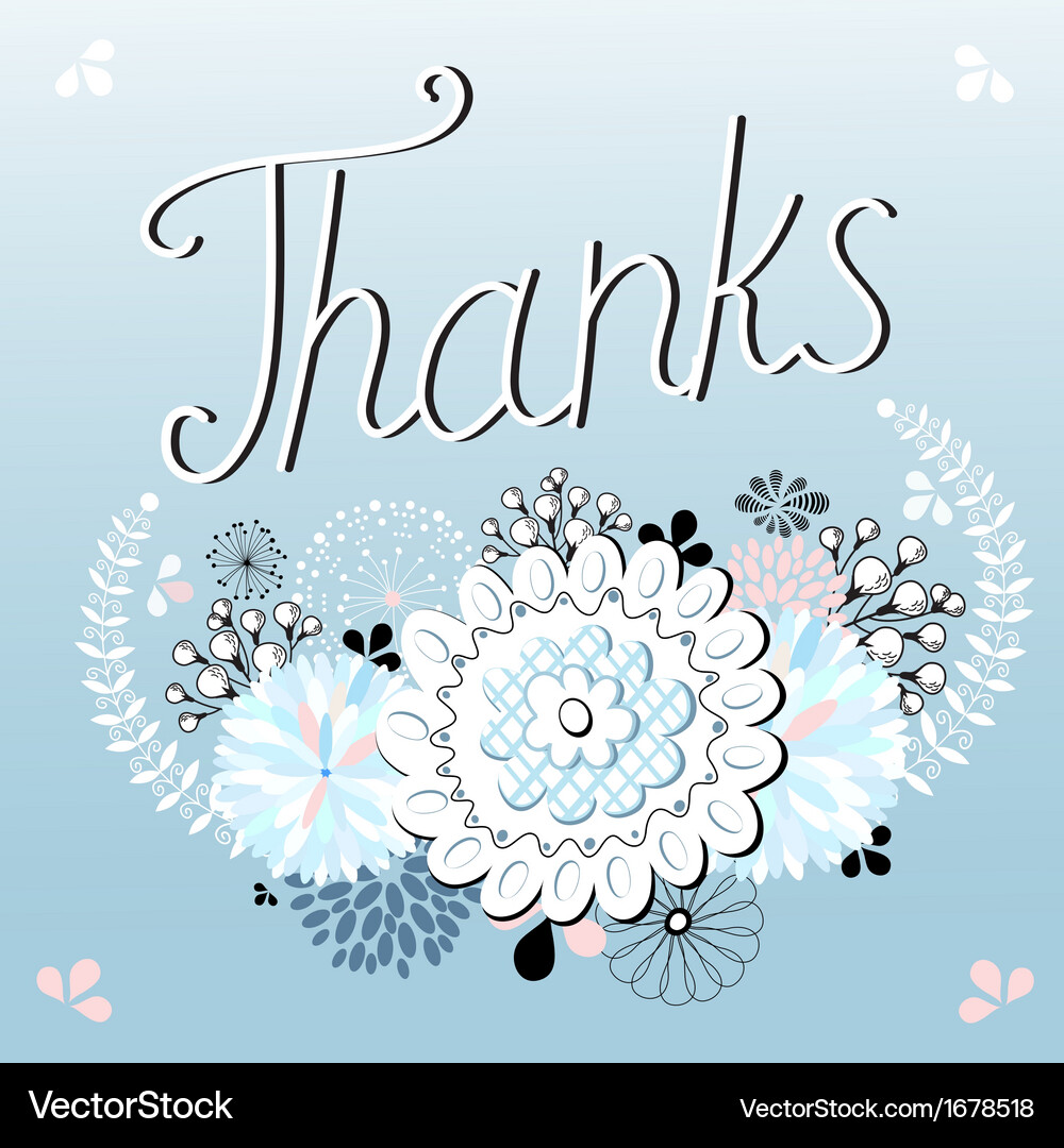 Thank you card with font Royalty Free Vector Image