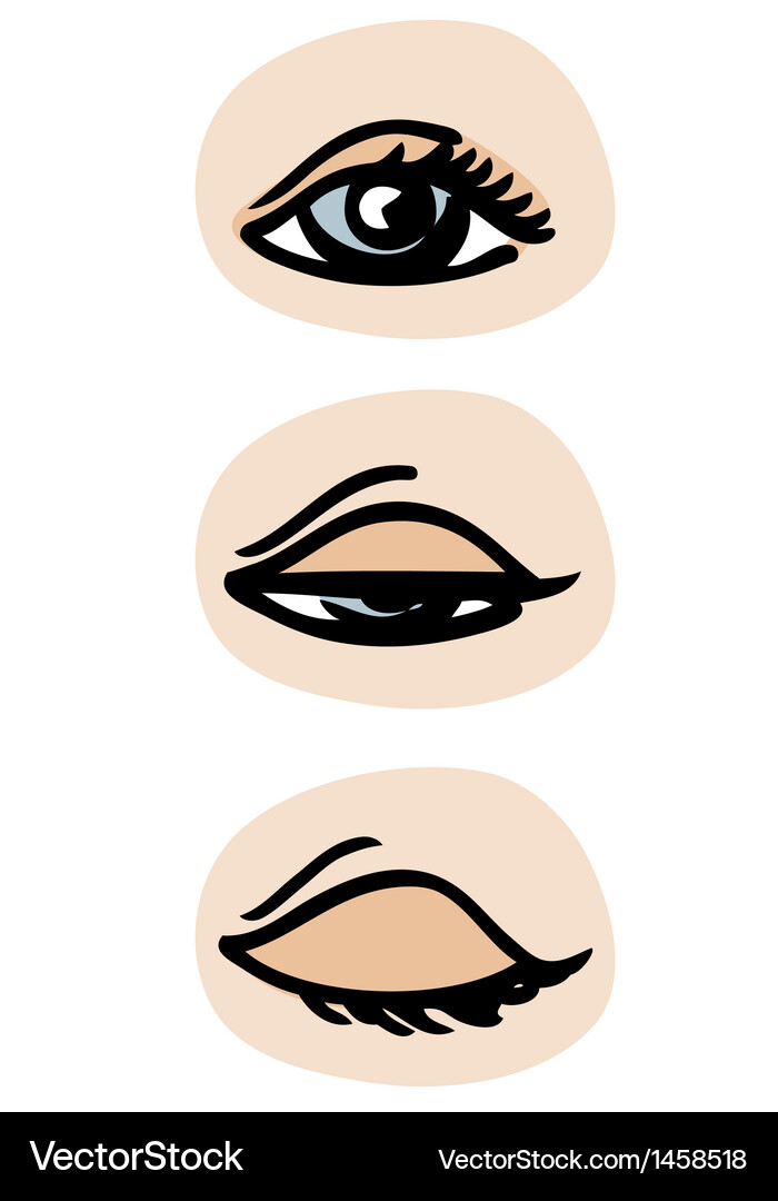Three phases of a blinking eye EPS 10 Royalty Free Vector