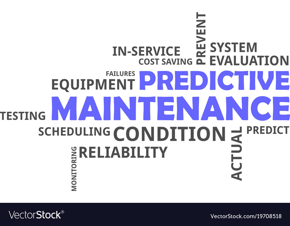 Word cloud - predictive maintenance Royalty Free Vector