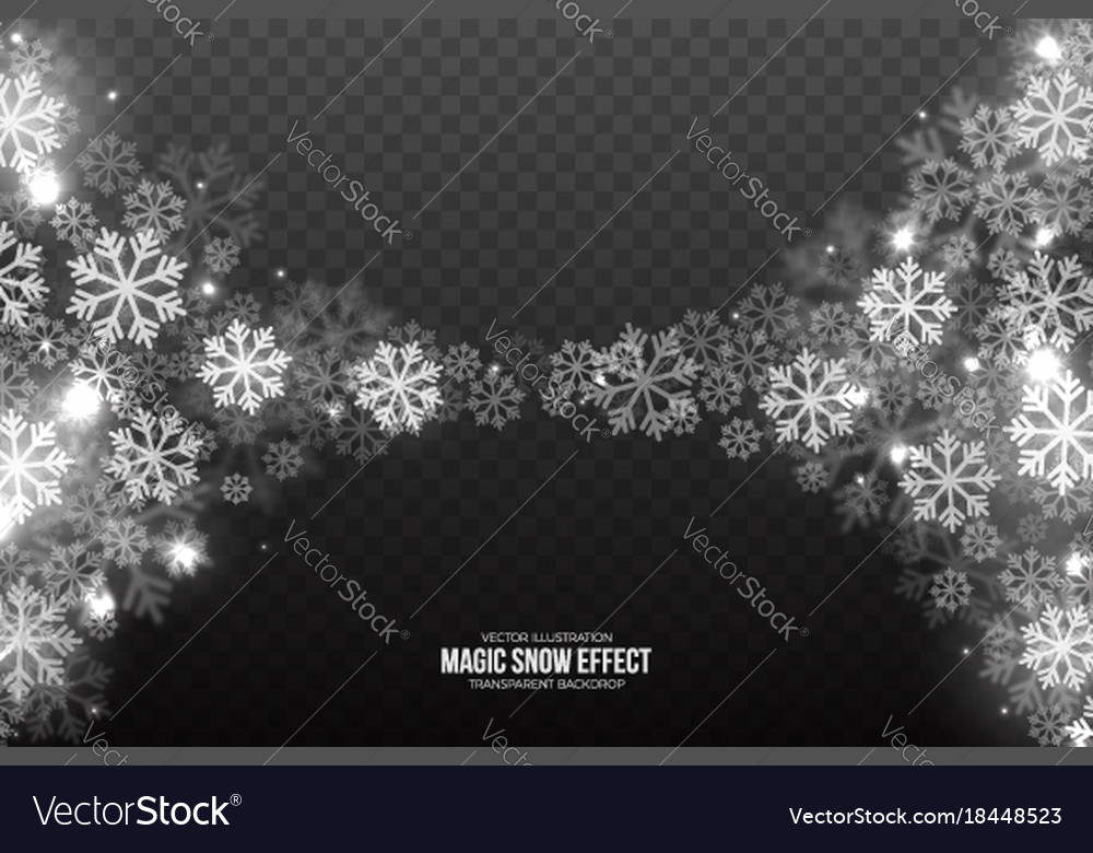 3d magic falling snow effect Royalty Free Vector Image
