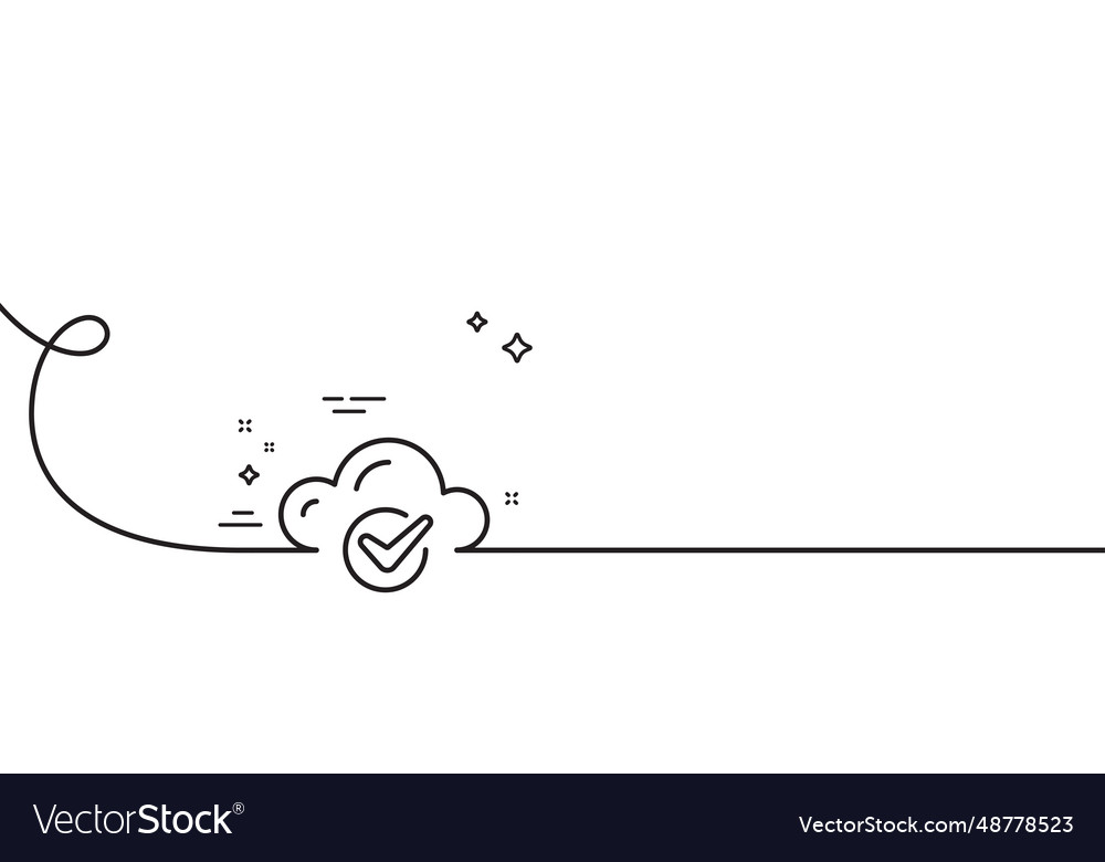 Approved cloud computing line icon internet data Vector Image Approved cloud computing line icon internet data Vector Image