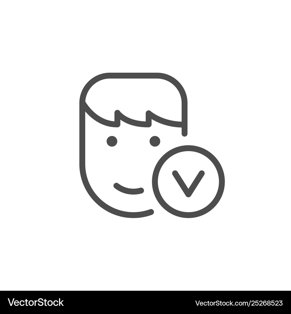 Approved person line outline icon Royalty Free Vector Image