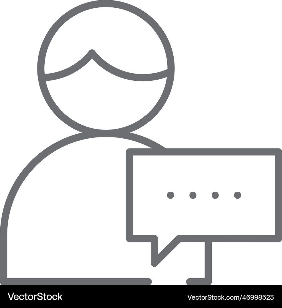 Chat business icon with black outline style Vector Image