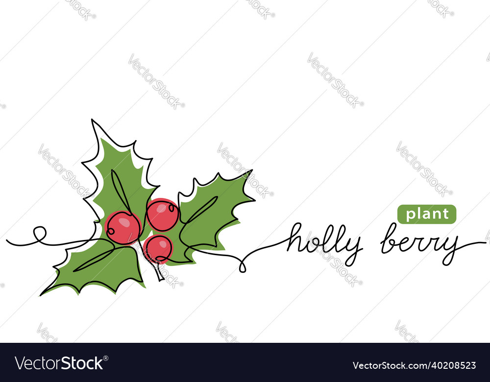 Holly berry hand drawn sketch color Royalty Free Vector Holly berry hand drawn sketch color Royalty Free Vector
