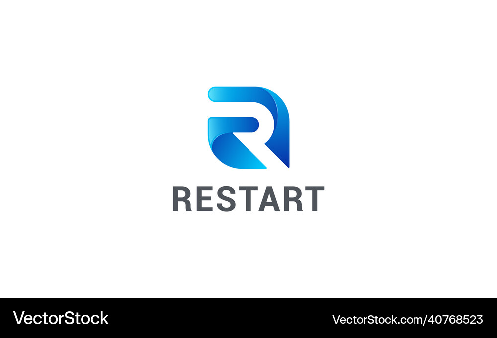 Letter r creative 3d blue colour awesome logo Vector Image