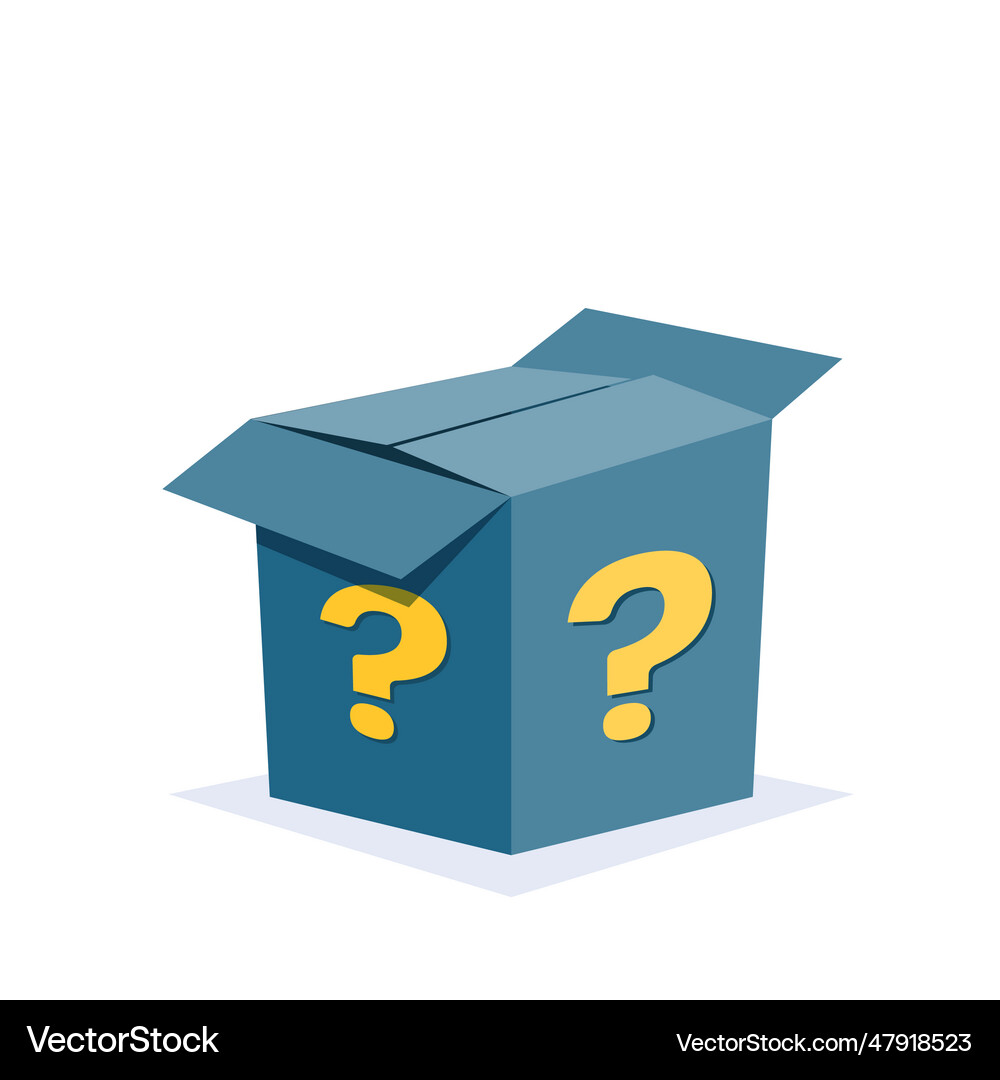 Mystery secret boxes cardboard open box with Vector Image