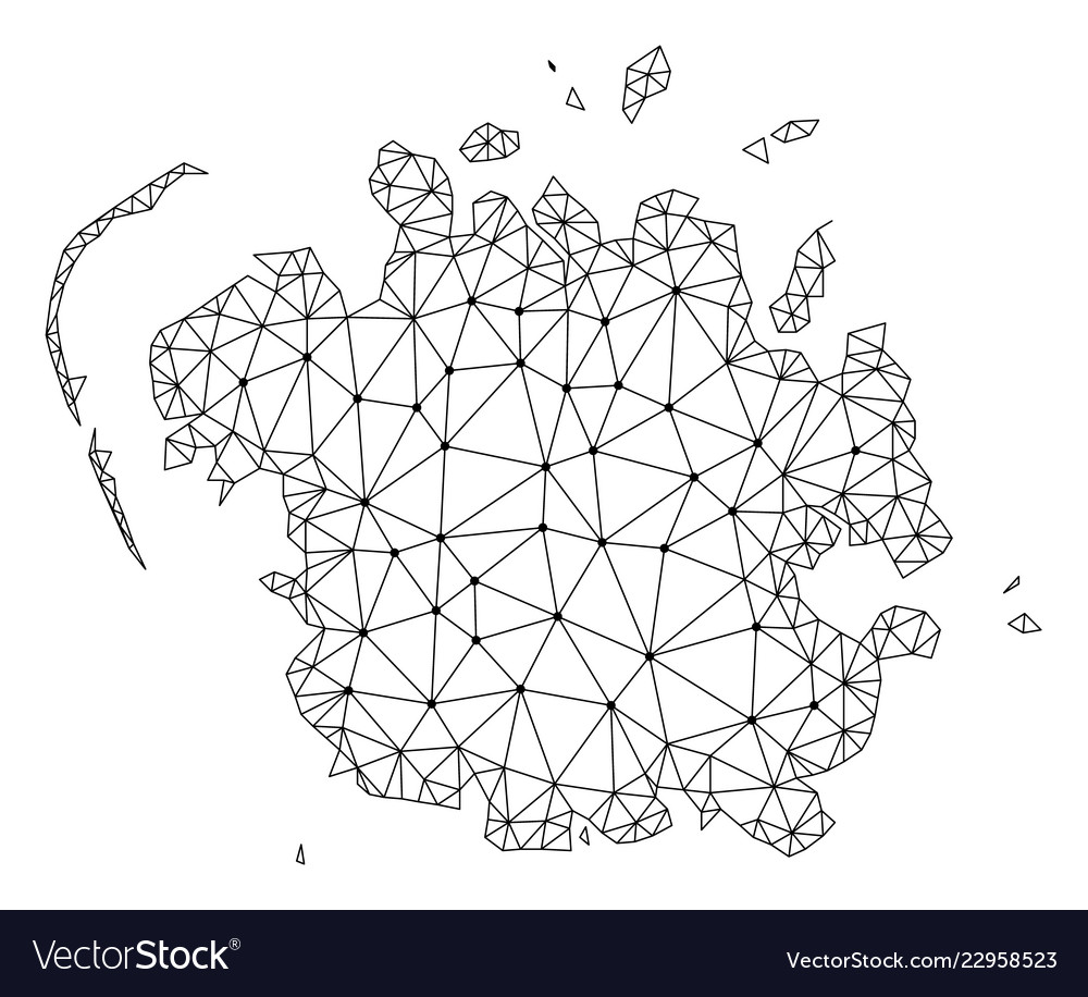 Polygonal network mesh map of micronesia Vector Image