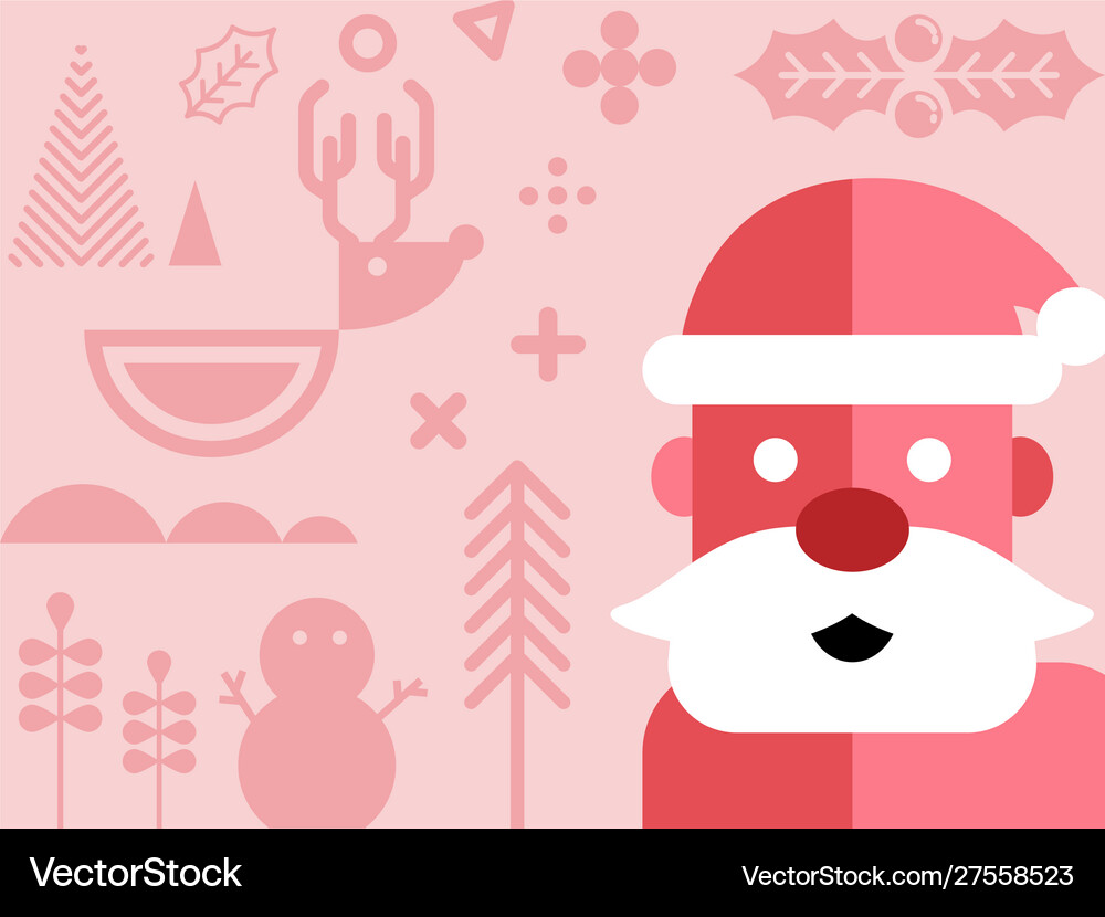 Santa claus with other element christmas Vector Image