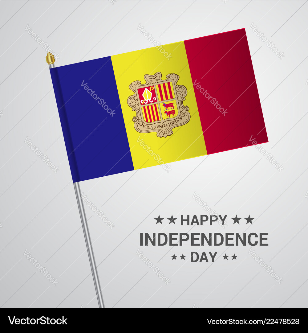 Andorra independence day typographic design Vector Image