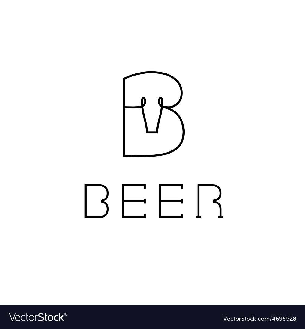 Beer monogram Royalty Free Vector Image - VectorStock