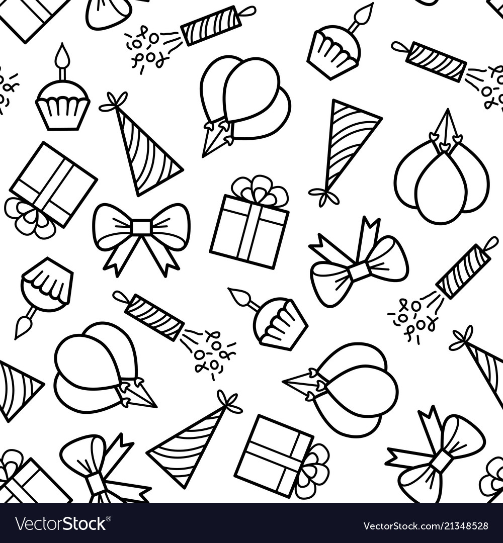 Birthday pattern Royalty Free Vector Image - VectorStock