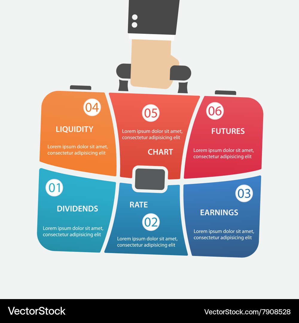 Briefcase infographic with businessman bag Vector Image