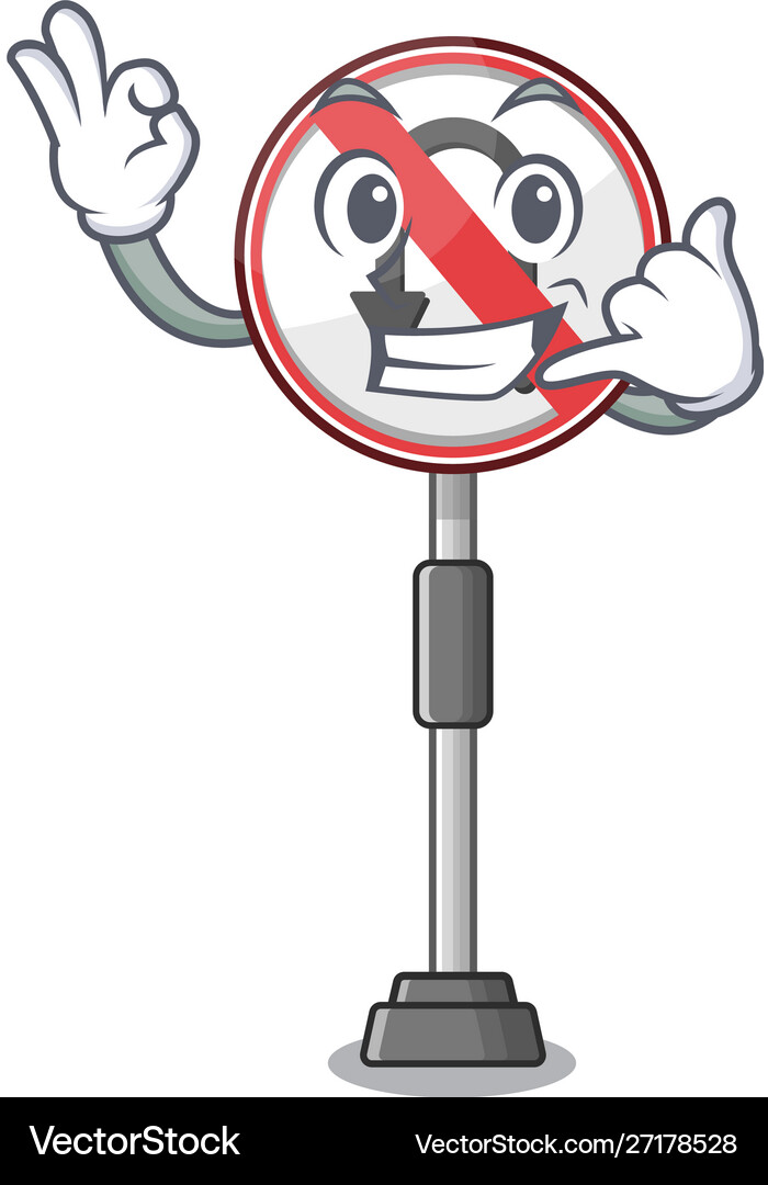 Call me no u turn cartoon above table Royalty Free Vector