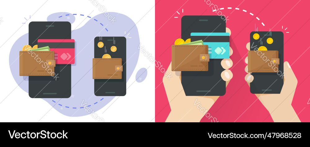 Cell phone money transfer send icon graphic flat Vector Image