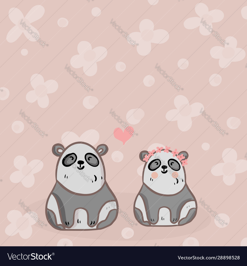 Color animal panda bears Royalty Free Vector Image