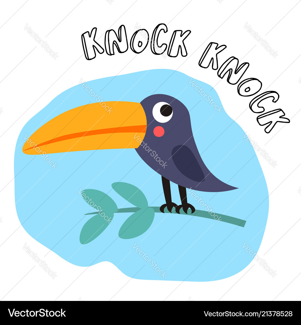 Cute cartoon funny parrot Royalty Free Vector Image