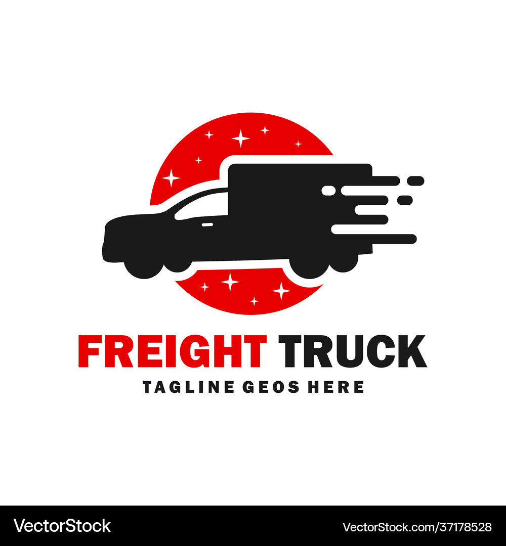 Fast transport truck logo Royalty Free Vector Image