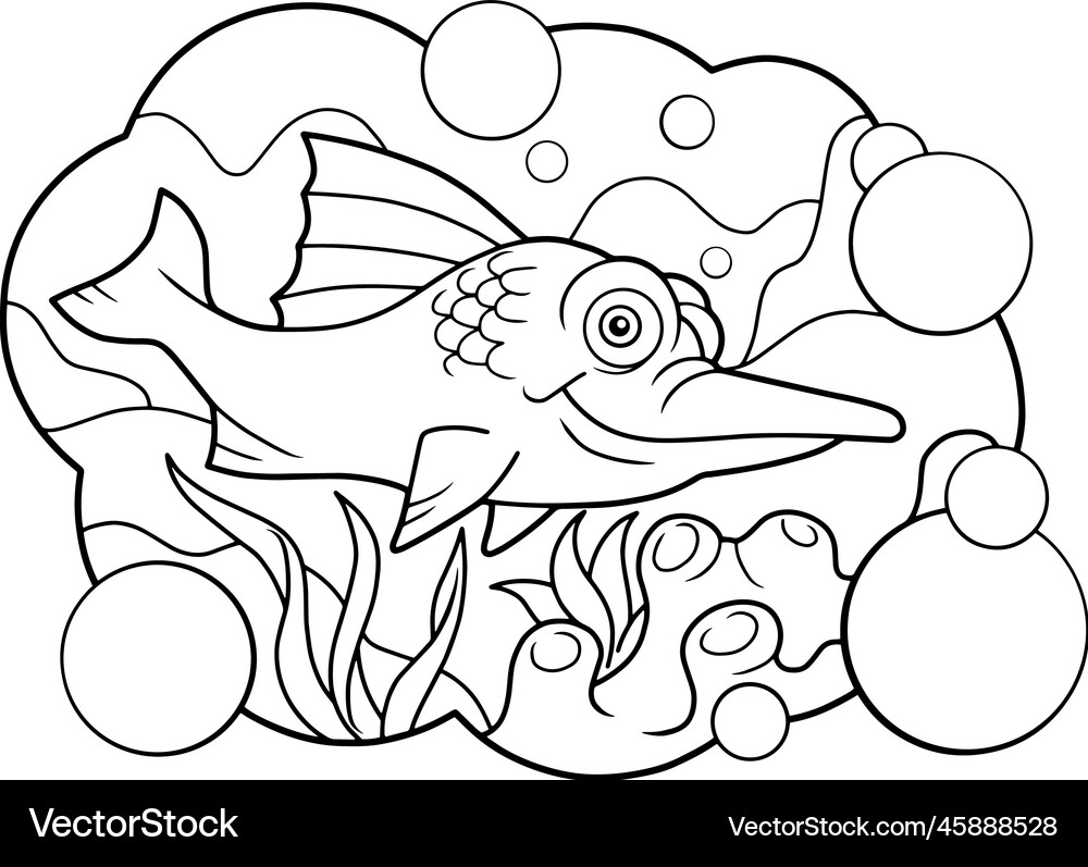 Funny sword fish Royalty Free Vector Image - VectorStock