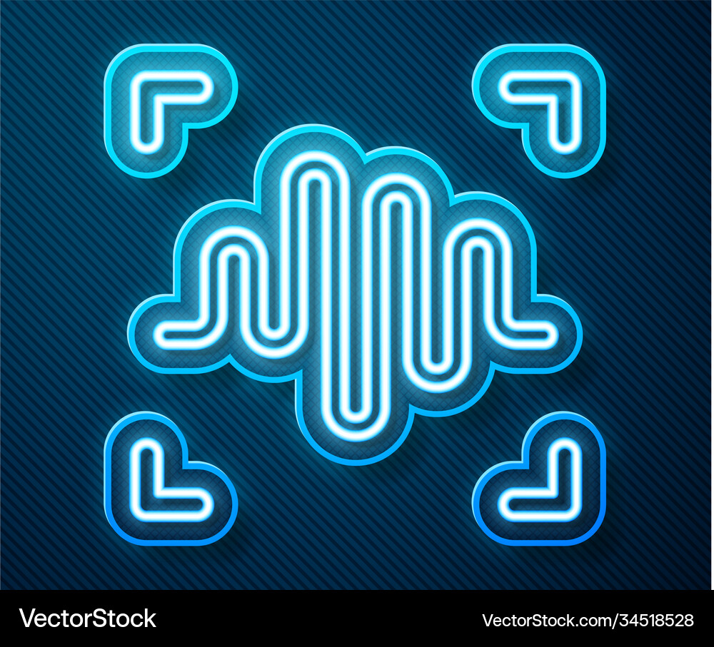 Glowing neon line voice recognition icon isolated Vector Image