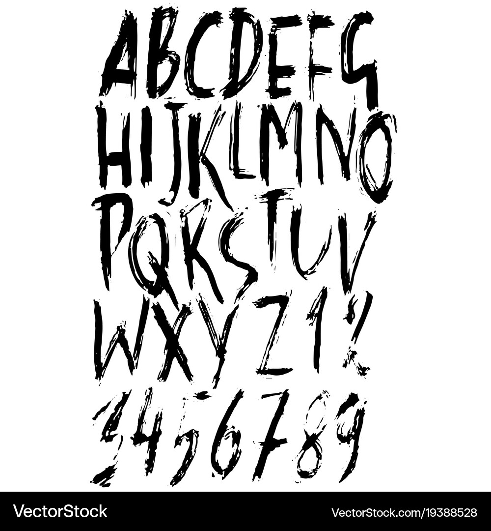 Handdrawn dry brush font modern lettering Vector Image