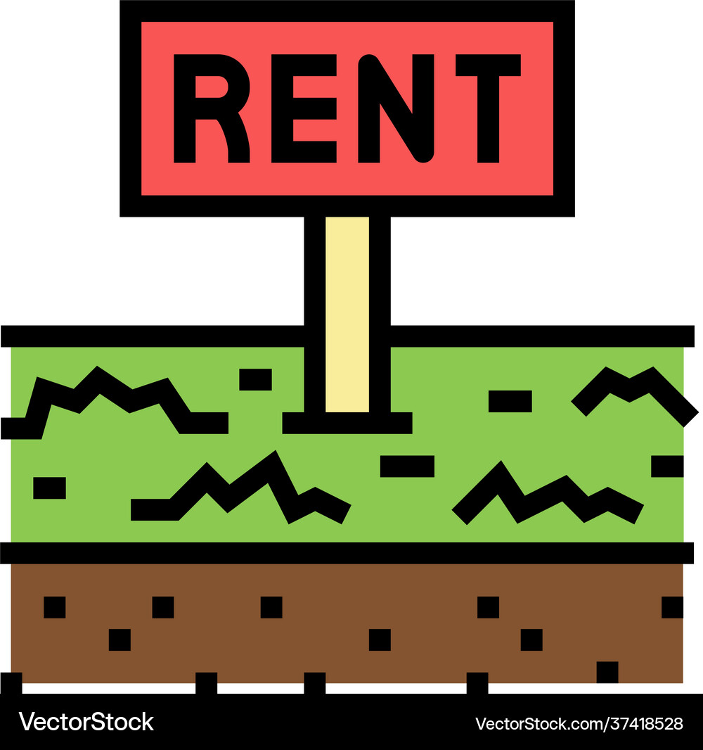 Rent land color icon Royalty Free Vector Image