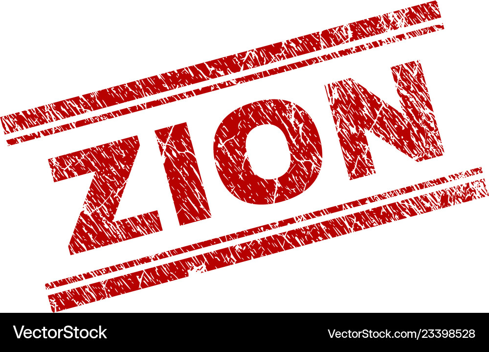 Scratched textured zion stamp seal Royalty Free Vector Image