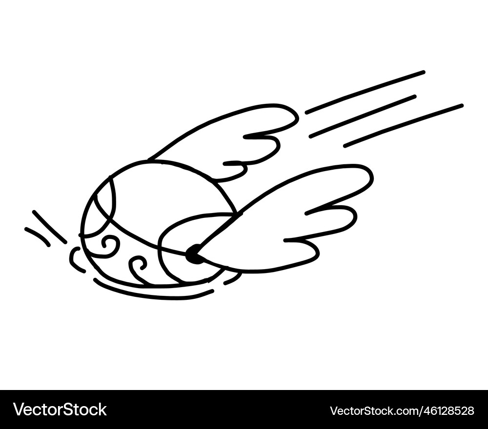 Snitch magic ball with wings falling in outline Vector Image