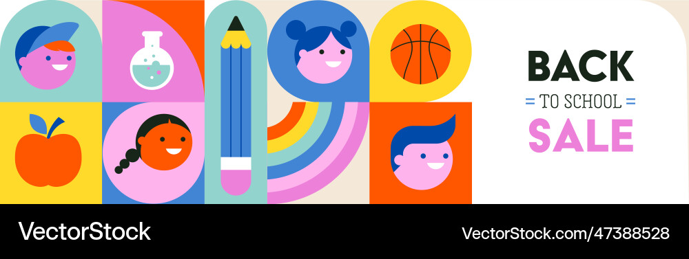 Vibrant color back to school background concept Vector Image