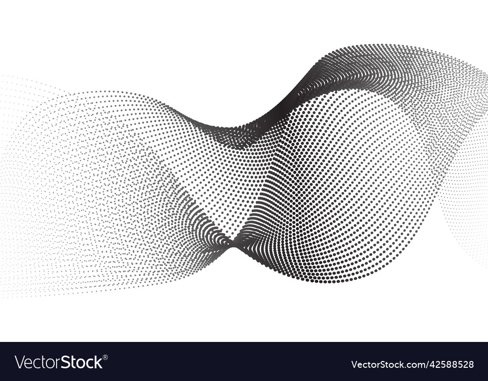 Wavy dot line pattern Royalty Free Vector Image