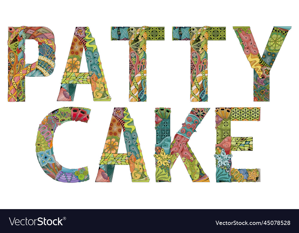 Words Patty Cake Entangle Object For Decoration Vector Image