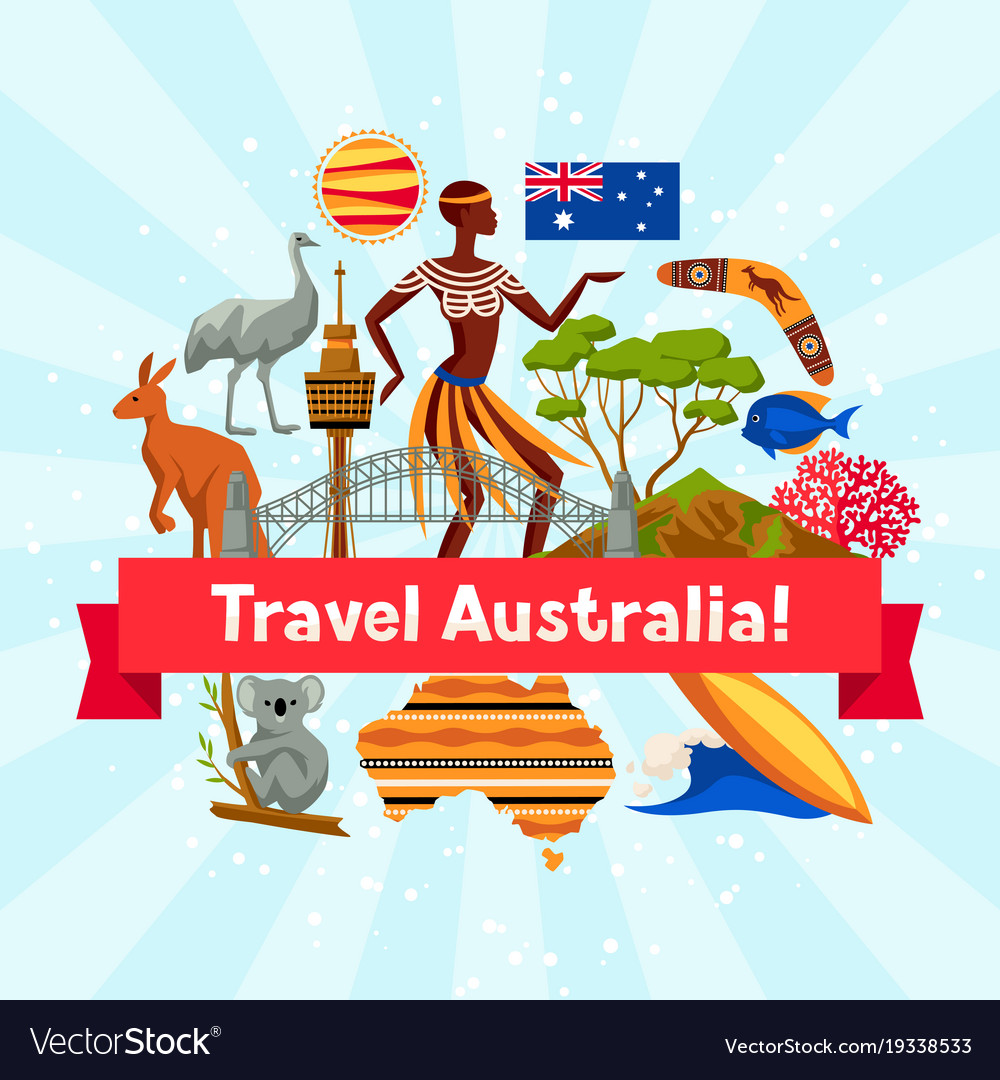 Australia background design australian Royalty Free Vector