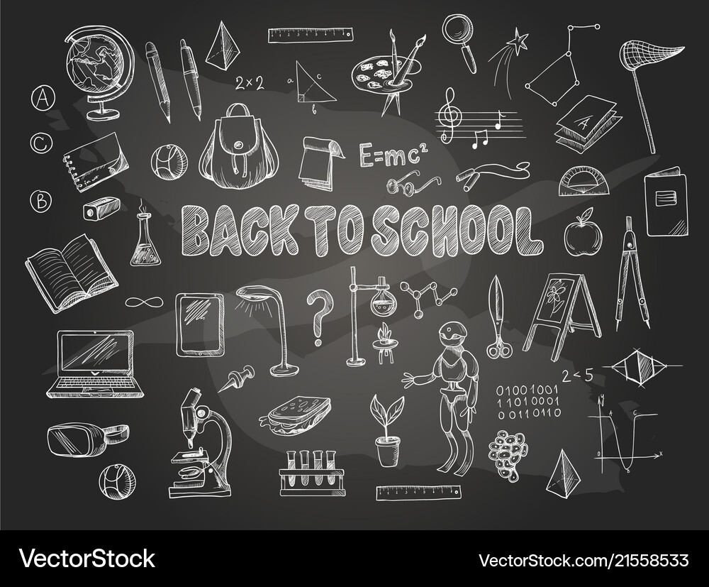 Big set of school item Royalty Free Vector Image