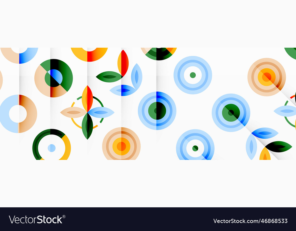 Colorful circles in a grid composition abstract Vector Image