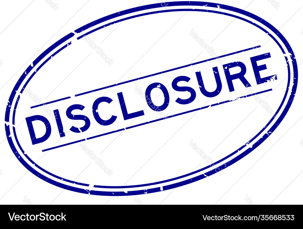 Grunge blue disclosure word oval rubber seal Vector Image