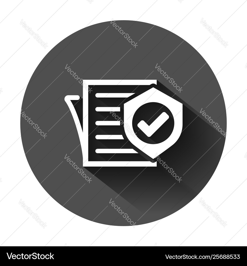 Insurance policy icon in flat style report Vector Image