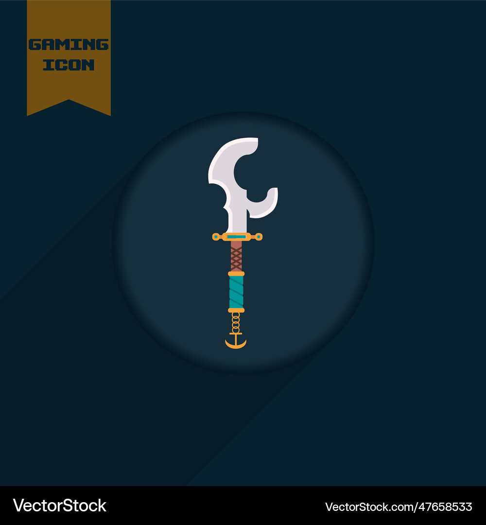 Isolated colored retro videogame staff medieval Vector Image