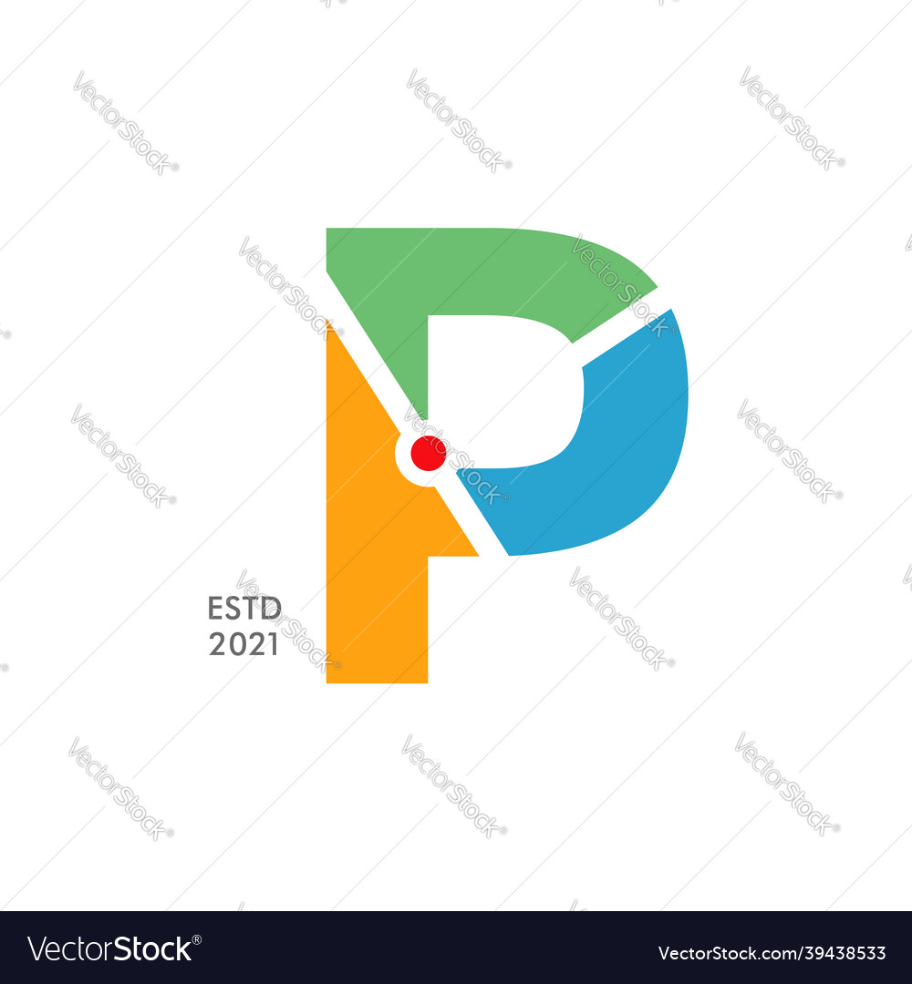 Modern initial p maps Royalty Free Vector Image