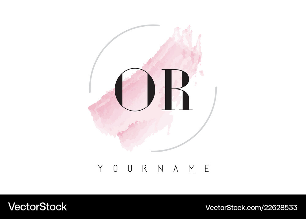 O r watercolor letter logo design Royalty Free Vector Image