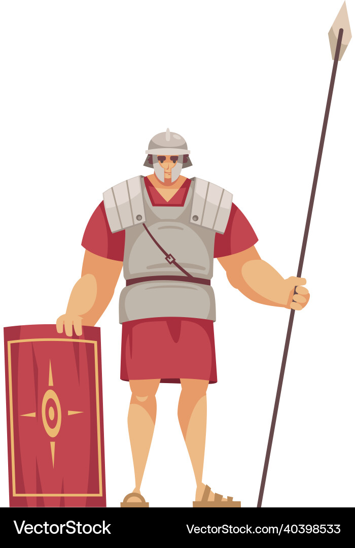 Roman legionnaire isometric composition Royalty Free Vector