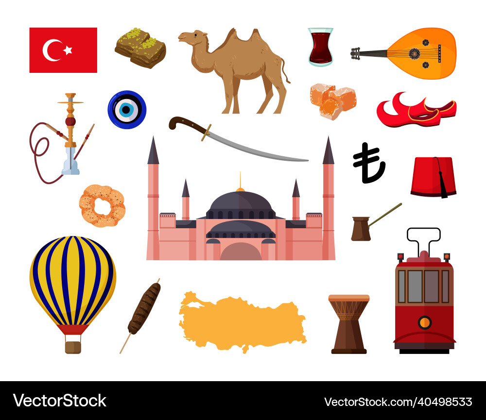 Set of turkish associative Royalty Free Vector Image